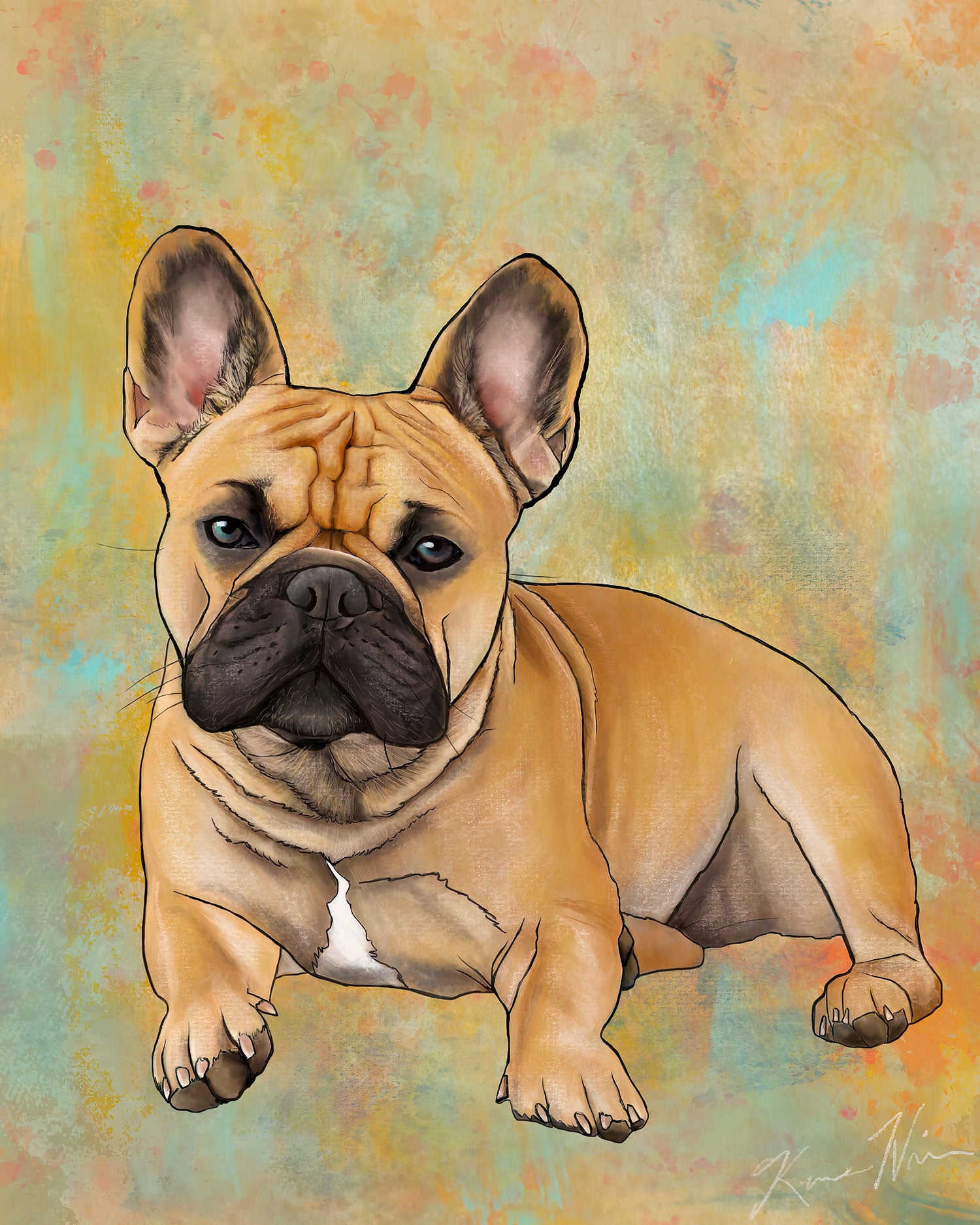 Frenchie Painting - Digital Download – Kendra Hirons Art